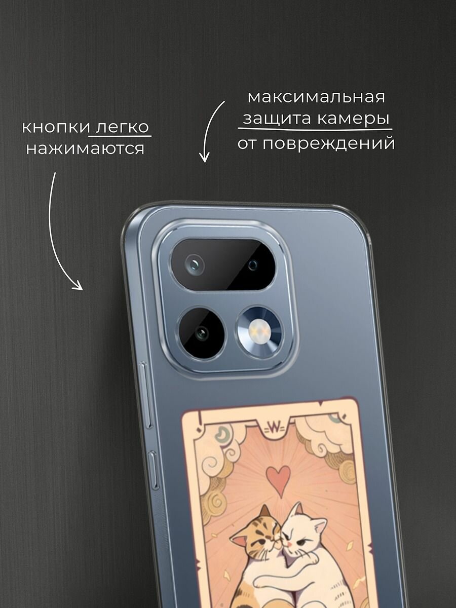 Чехол на Realme 16 Pro / Реалме 16 Про с принтом The lovers cats 2, прозрачный — фото 1