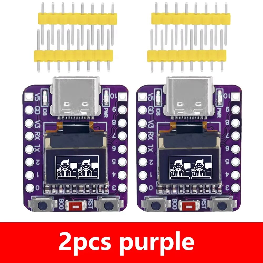 Модуль ESP32-C3 с OLED дисплеем Purple 2PCS