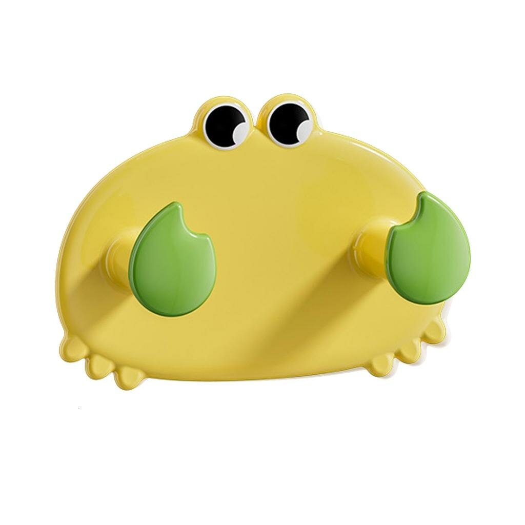 Крючок для стены с дизайном крабов, без повреждения поверхности, Лимонно - желтый