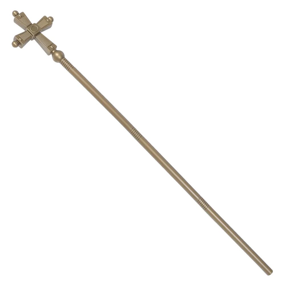 Крестовидный жезл из пластика золотого цвета для хэллоуинского костюма и фотосессий