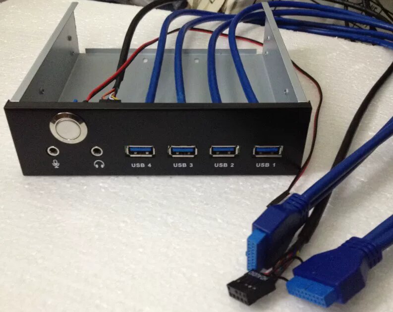 Адаптер передней панели для оптического привода с 4x USB 3.0, HD и переключателем для надежной производительности