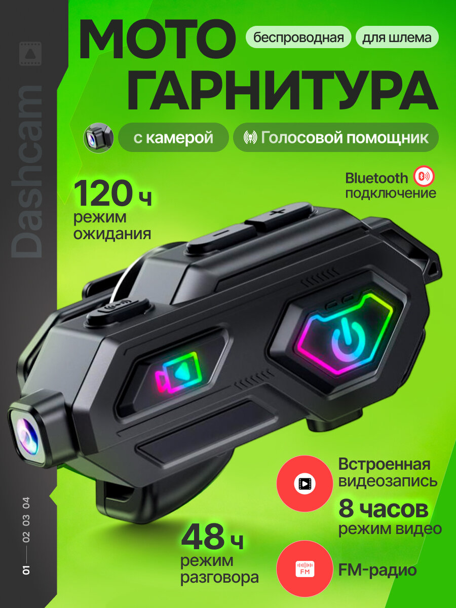 Мотогарнитура Svendsen C8MAX, для шлема, беспроводная, темно-серая