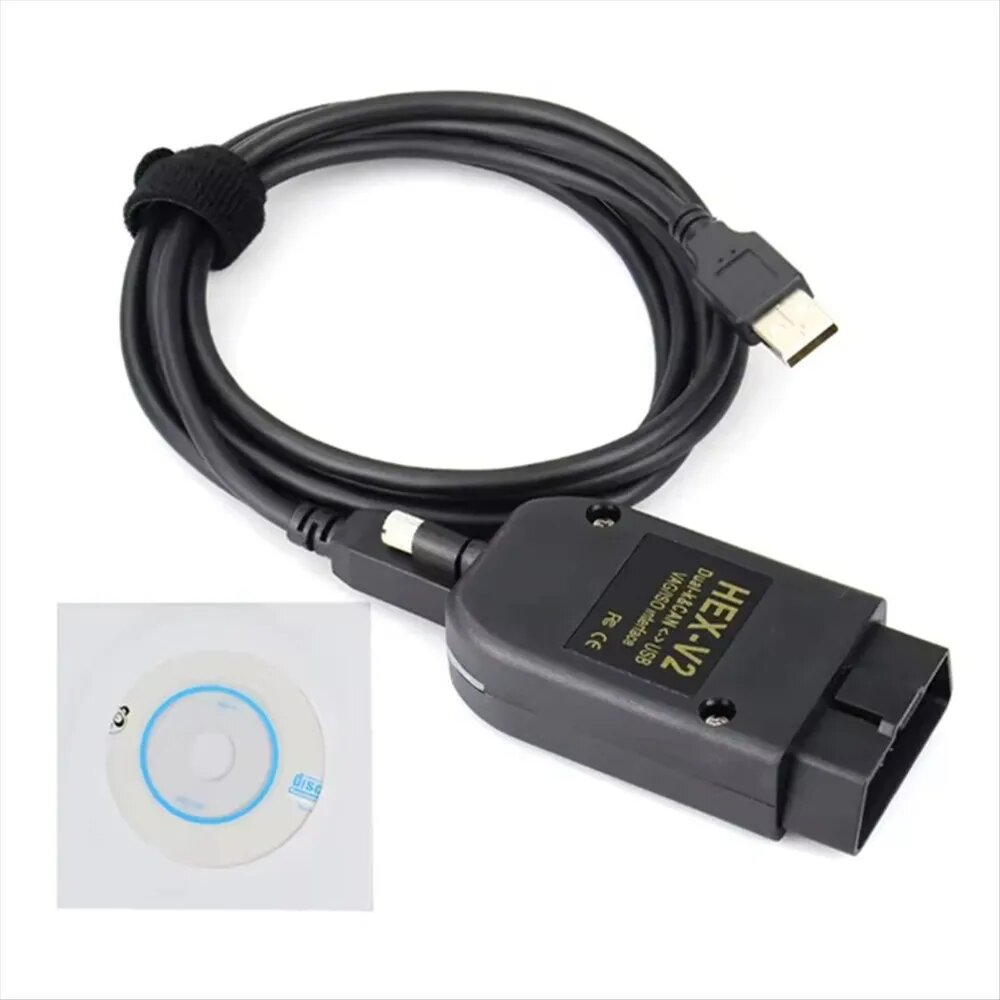 Сканер FT232 V25.3 OBD2 HEX V2 VAGCOM, немецкий, черный, 1 шт.
