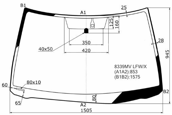 Стекло AGC 6962462 TOYOTA CAMRY 2001-2006 СТ ветр