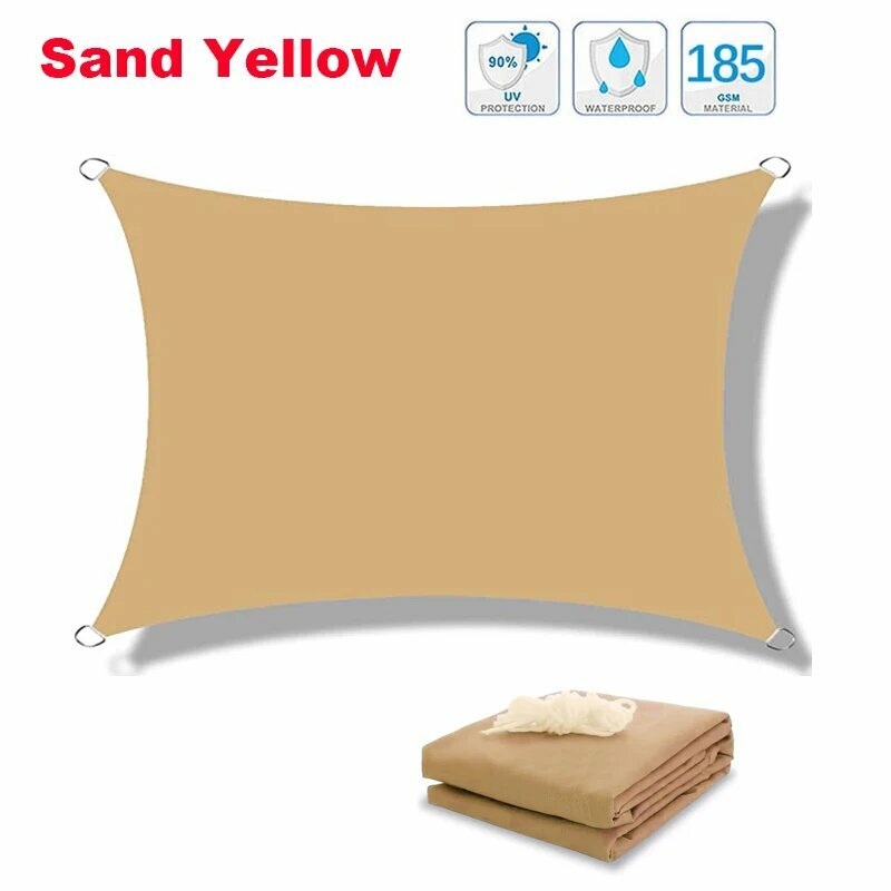 Тент-парус "Oxford", 2x5 м, водонепроницаемый, УФ-защита, серый, Sand Yellow