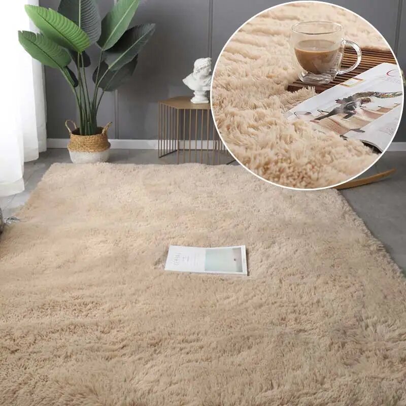 Бежевый плюшевый ковер 80x120 см Light camel carpet