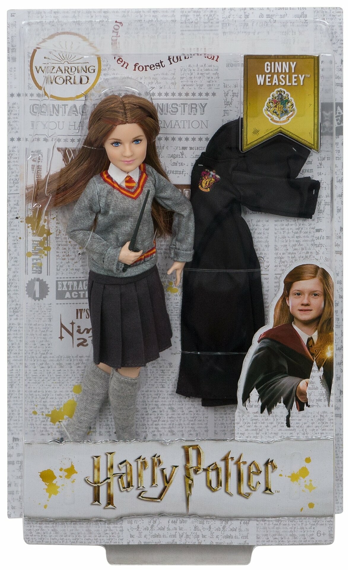 Кукла Mattel Harry Potter Джинни Уизли, 30 см, FYM53 черный/бежевый