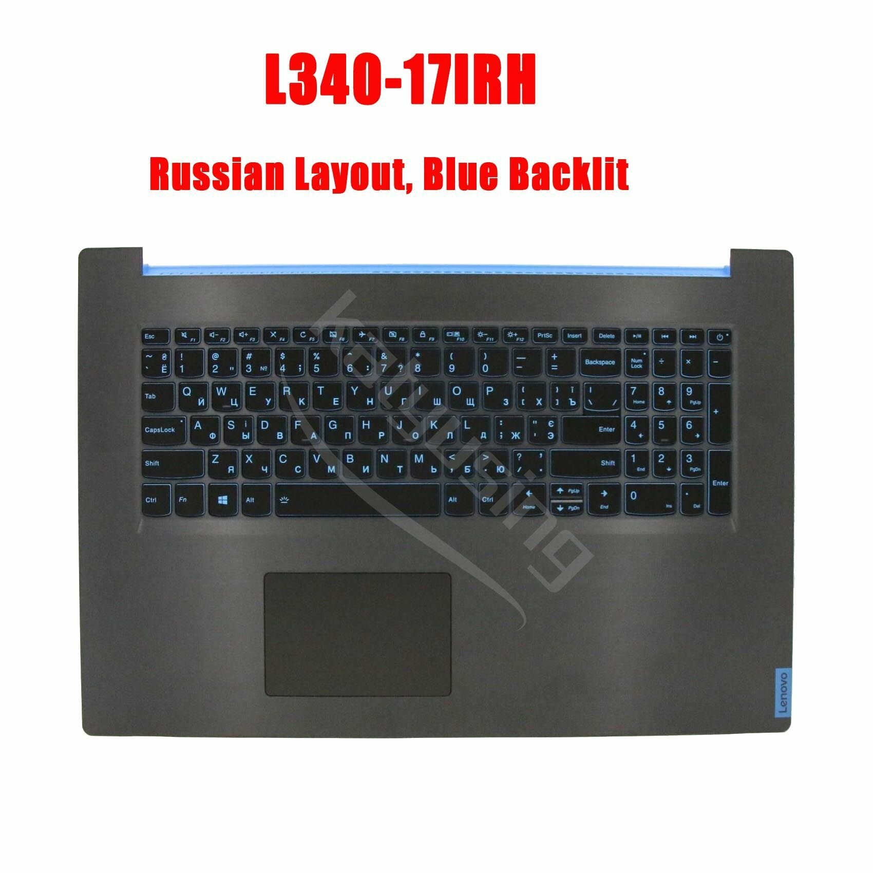 Топкейс Клавиатура для Lenovo Ideapad L340-17IRH Gaming с синей подсветкой 17' ноутбук