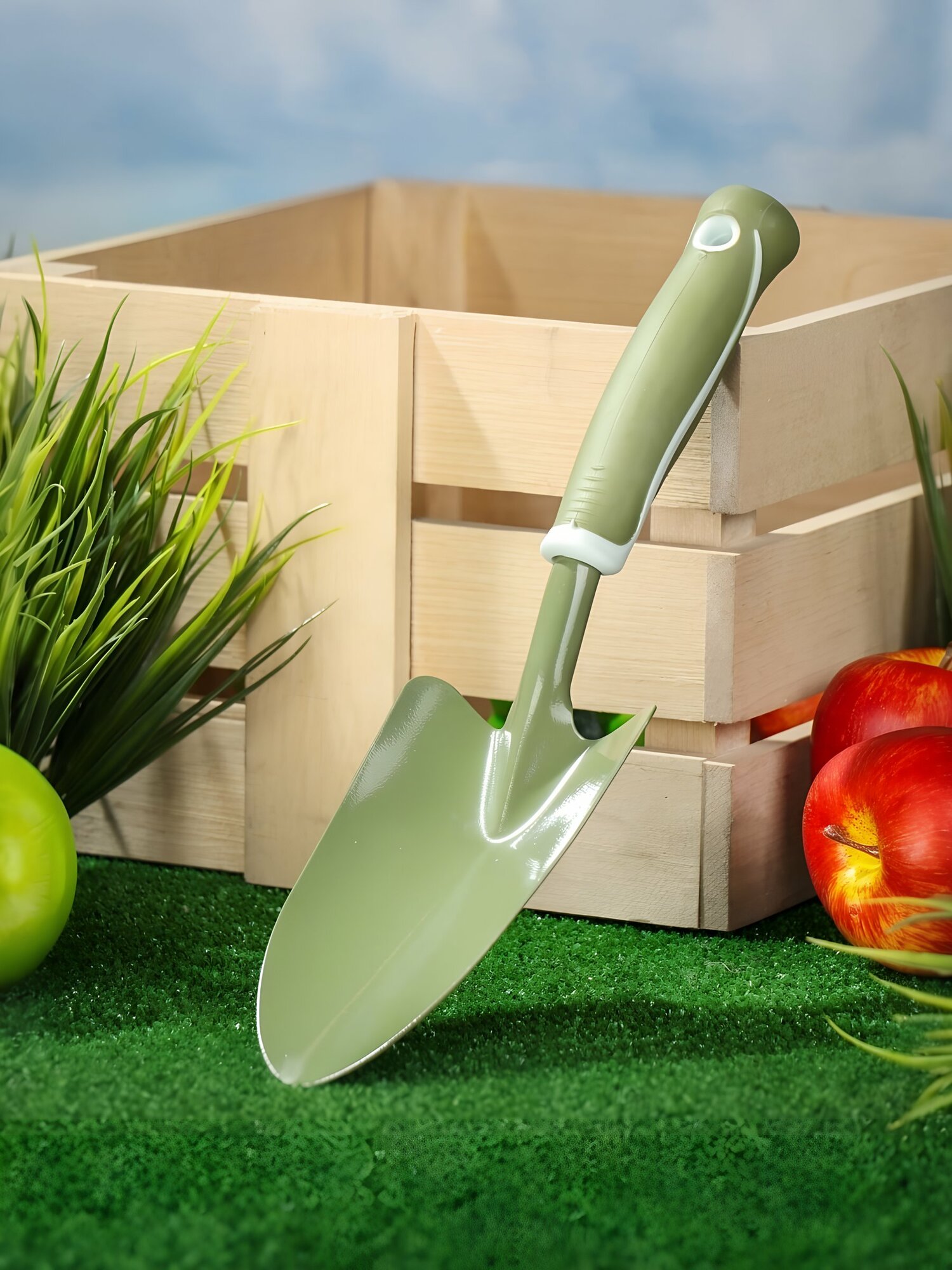 Совок посадочный широкий, 85х375 мм, сталь, рукоятка резина, Worth, T506B01