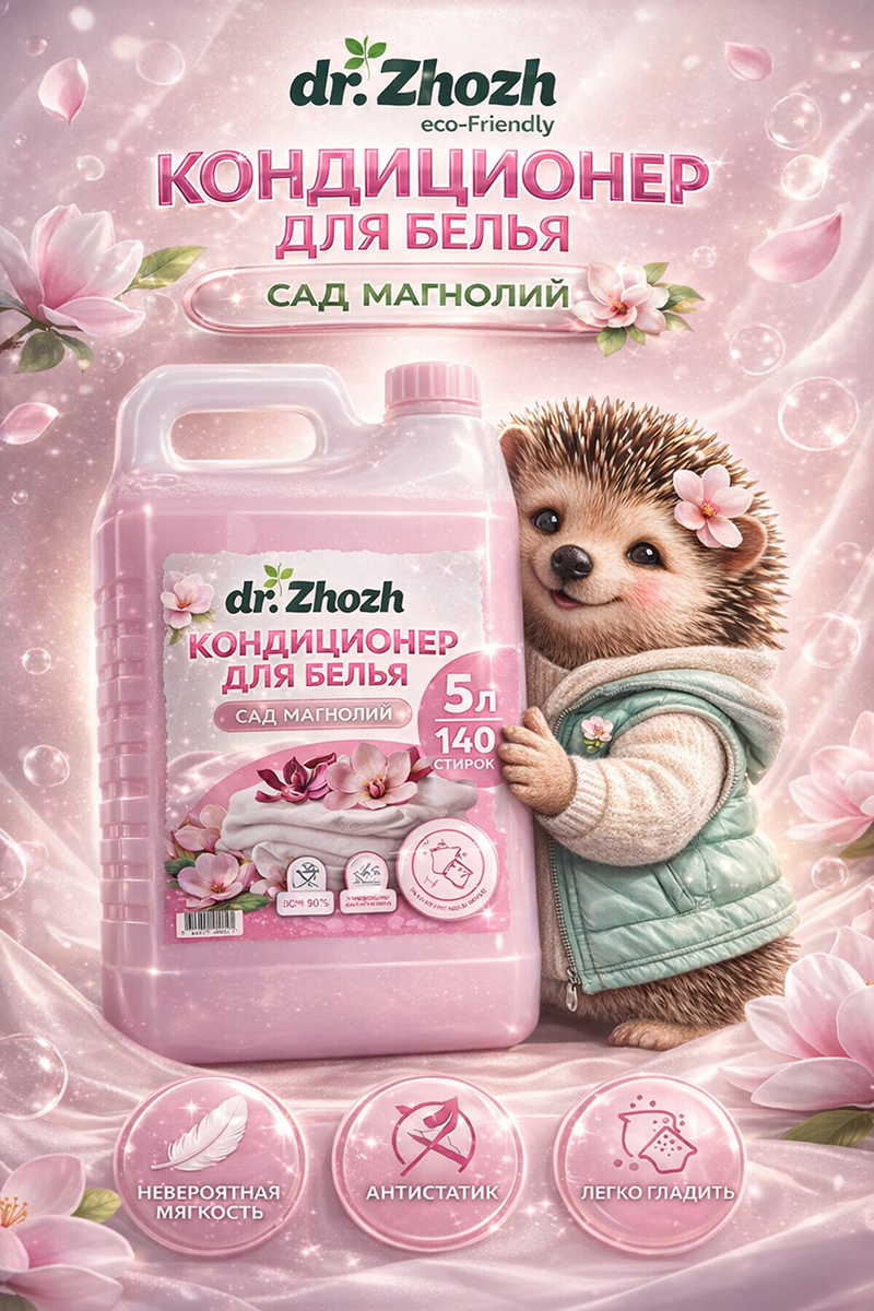 Кондиционер для белья dr.Zhozh, " Сад Магнолий " 5 литров, для всех тканей