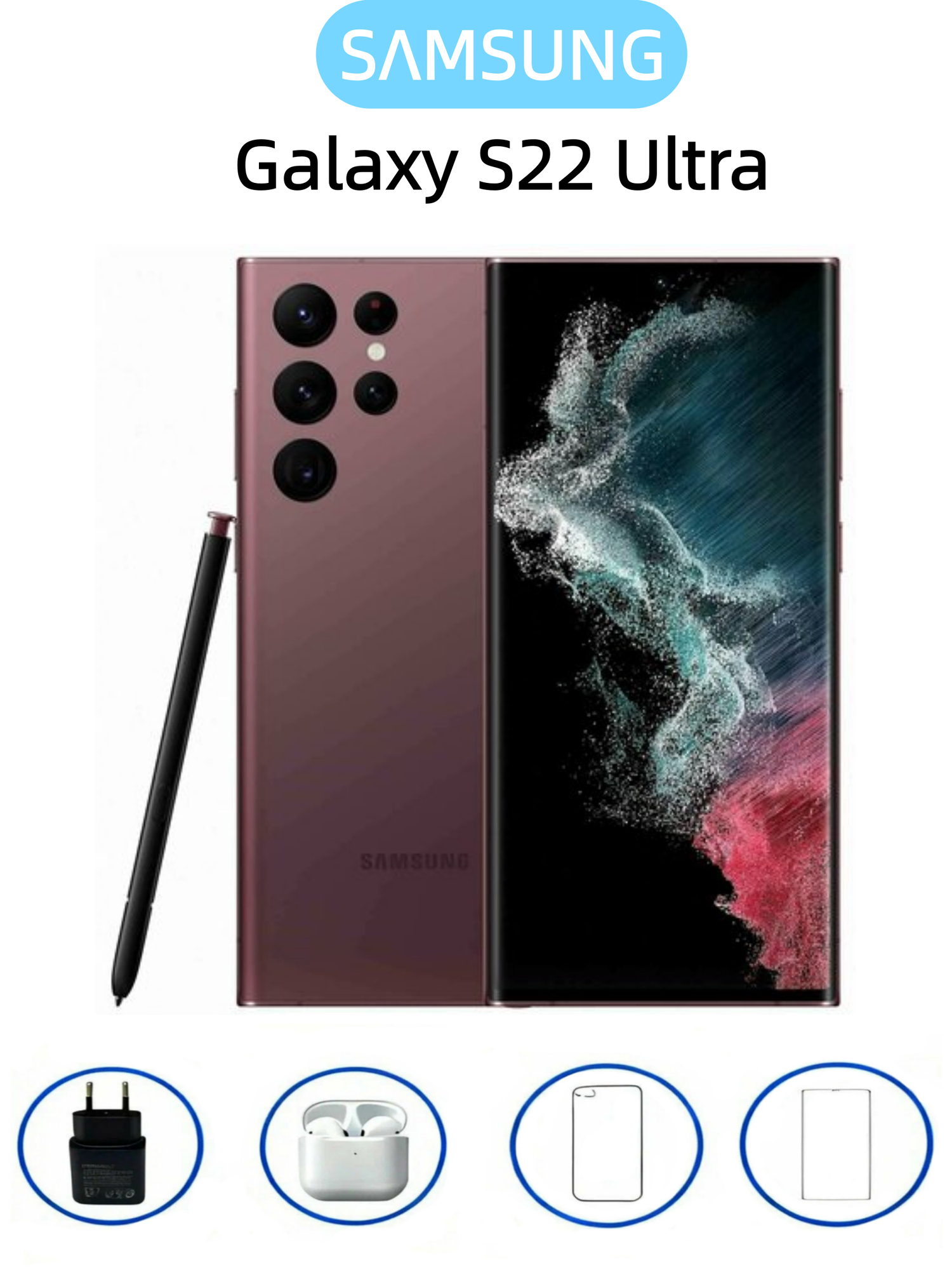 Смартфон Samsung Galaxy S22 Ultra, 12ГБ/256ГБ, 1 nano SIM, фиолетовый