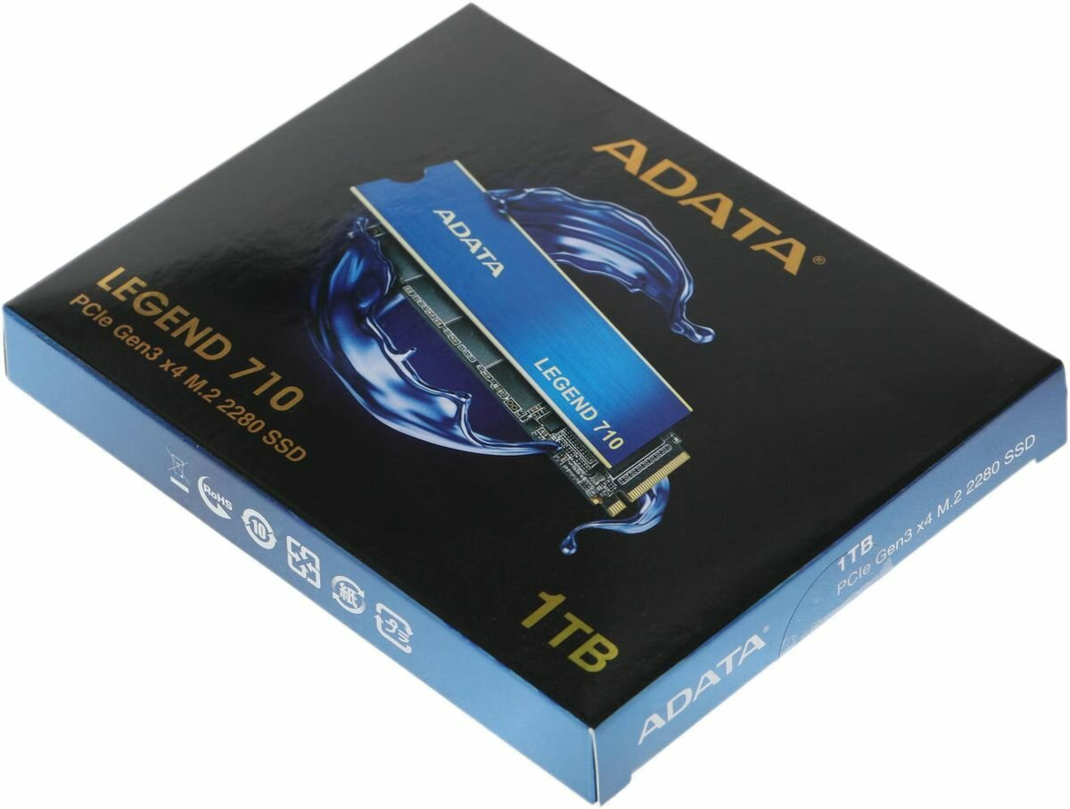 Накопитель SSD 1TB A-DATA LEGEND 710, M.2 2280, PCI-E 3x4, [R/W -2400/1800 MB/s] 3D-NAND TLC