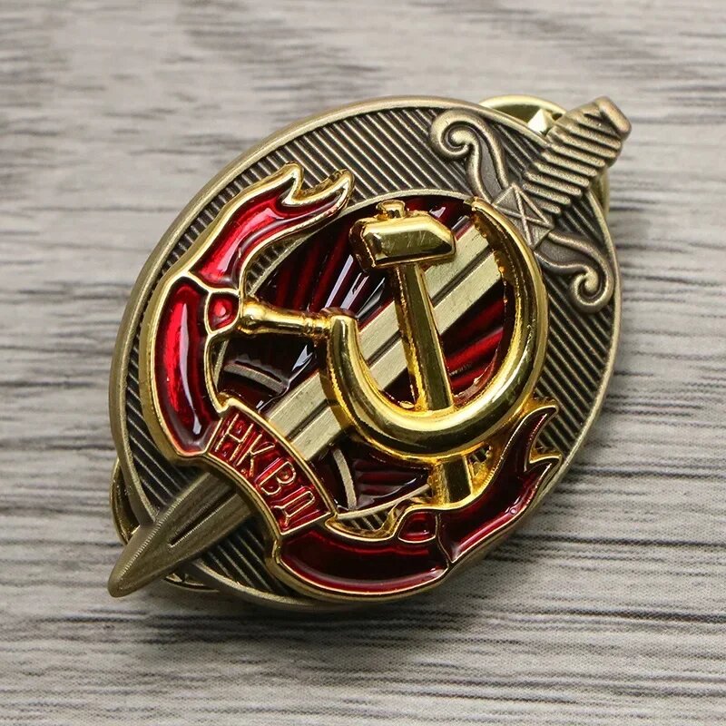 Брошь СССР KGB, цвет медь