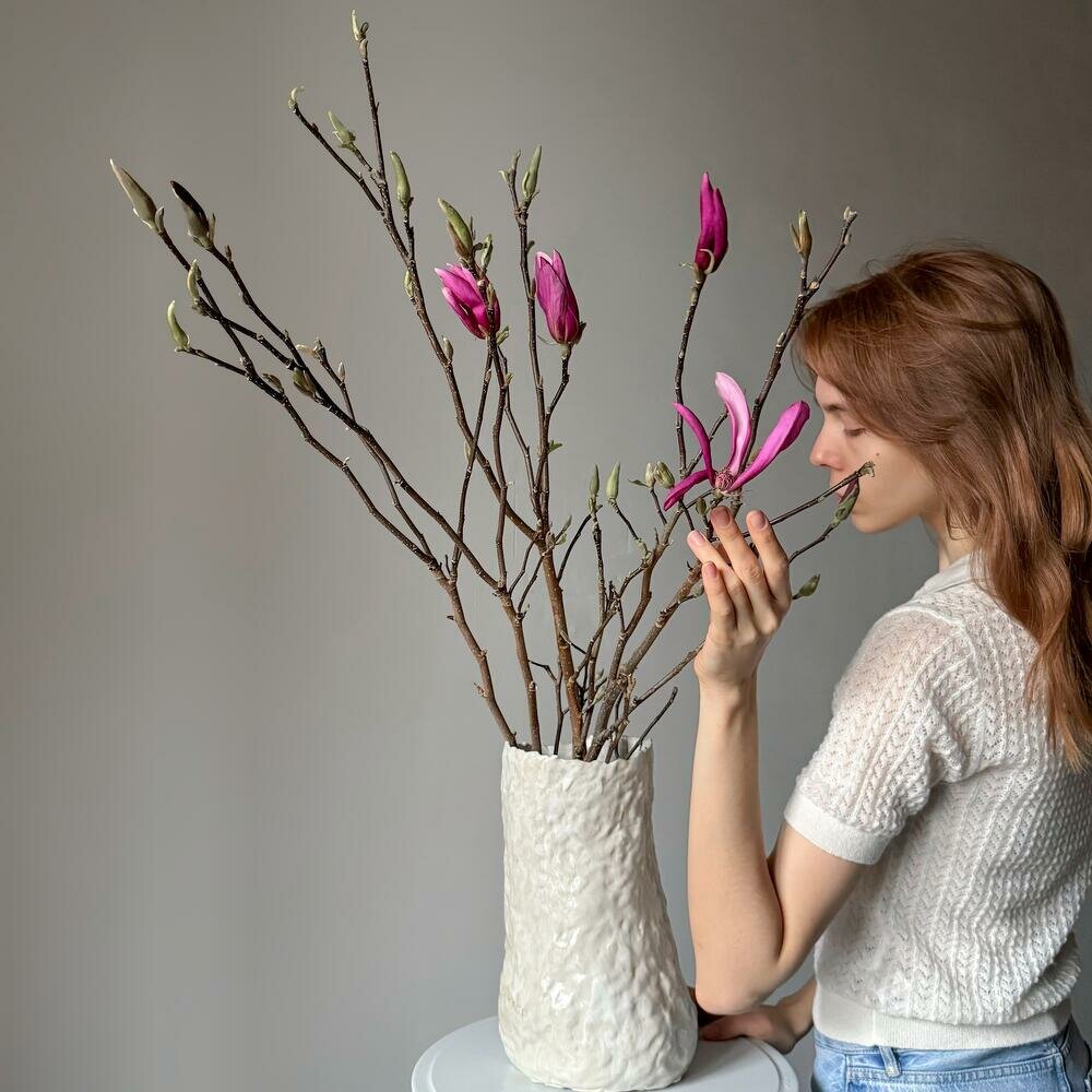 Магнолия. Цветущие ветки, 3шт. Цвет от бледно до ярко-розового. Veresk438