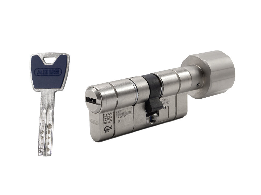 Цилиндр ABUS EC880 MX ключ-вертушка 80мм (размер 40х40В мм) - Никель