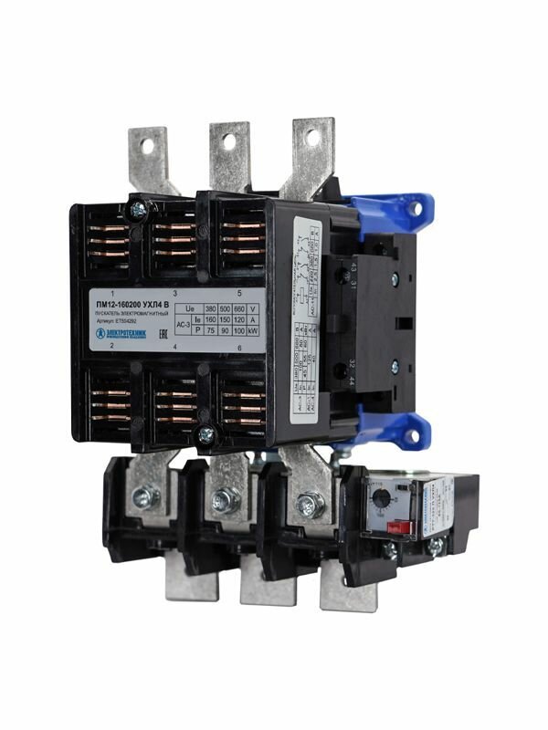 Пускатель электромагнитный ПМ12-160200 УХЛ4 В 160А 380В/50Гц AC 2НО+2НЗ нереверсивный с реле РТТ-326 136-160А Электротехник ET504292