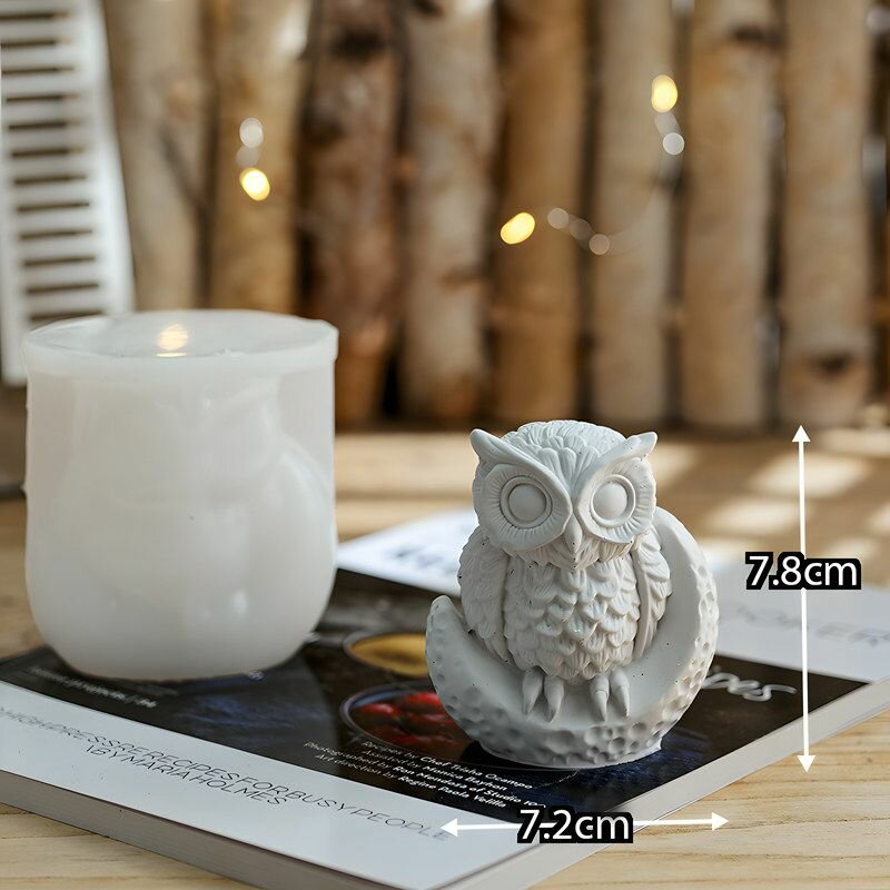 Силиконовая форма Сова для свечей и гипса DIY