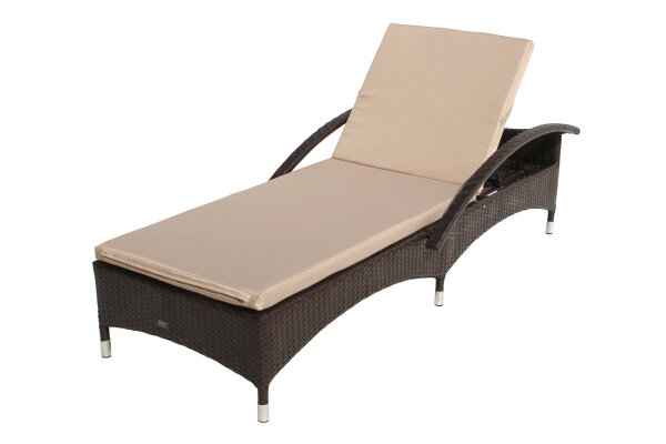 Лежак Мальта-2 арт. M002-2023, ротанг искусственный (коричневый) "Garden story"