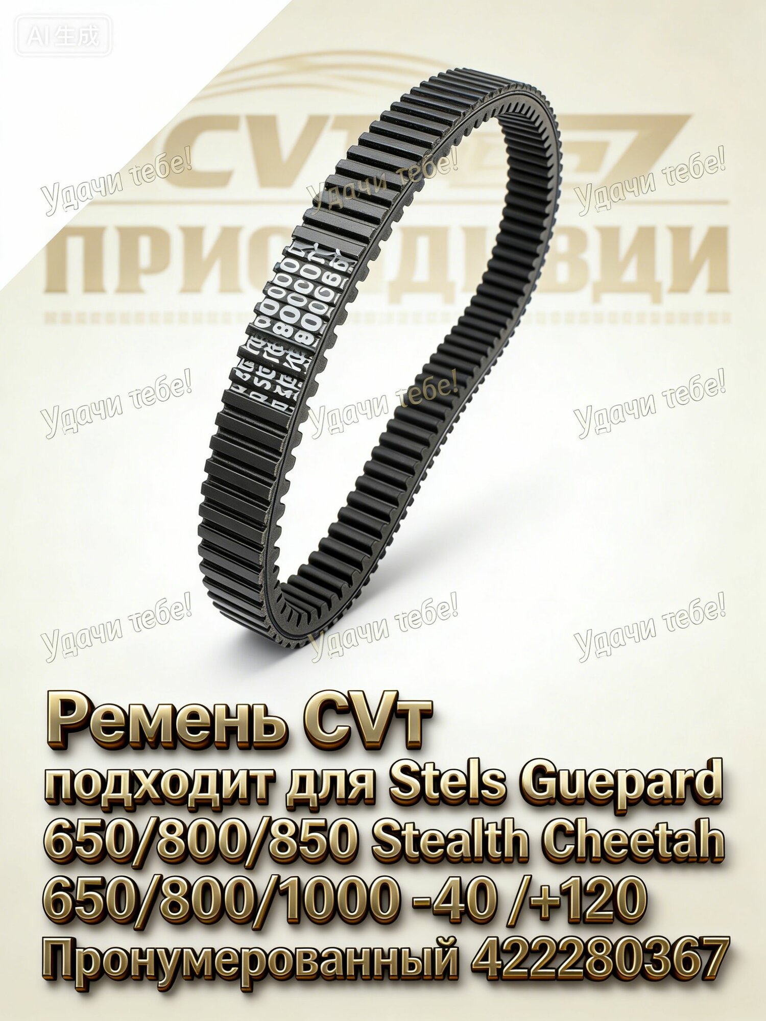 Ремень вариатора CVT 422280367 для Stels Guepard 650/800/850 и Stealth Cheetah 650/800/1000, от -40 до 120°C