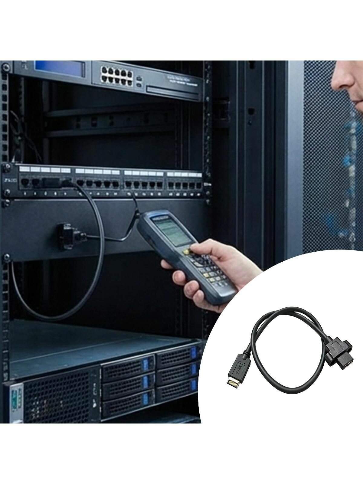 1 шт. Удлинитель USB 3.2 Gen 2 Type-E -> Type-C - 10 Гбит/с — фото 1