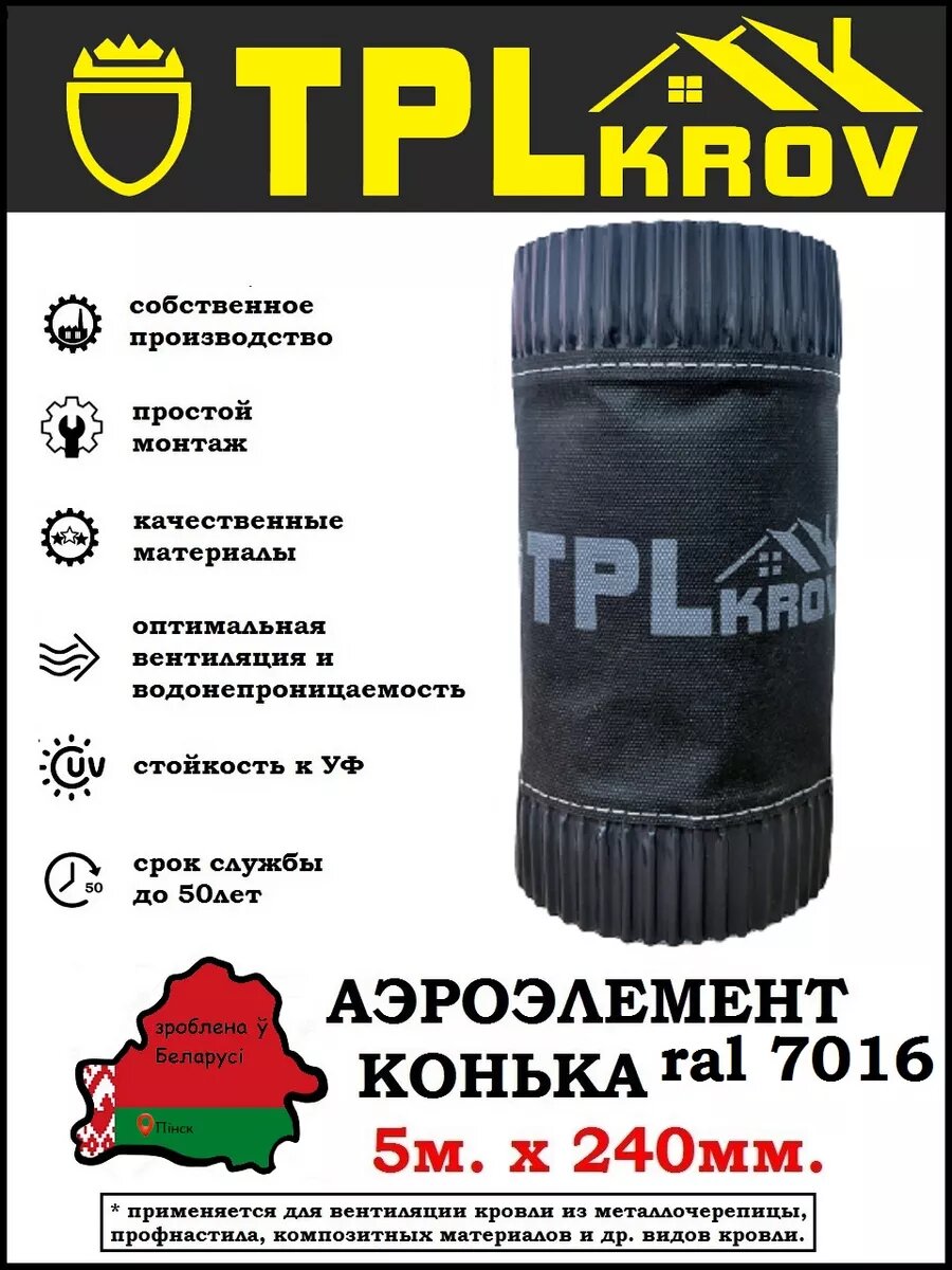 Аэроэлемент конька TPLkrov (Беларусь) 240мм 5 м RAL7016