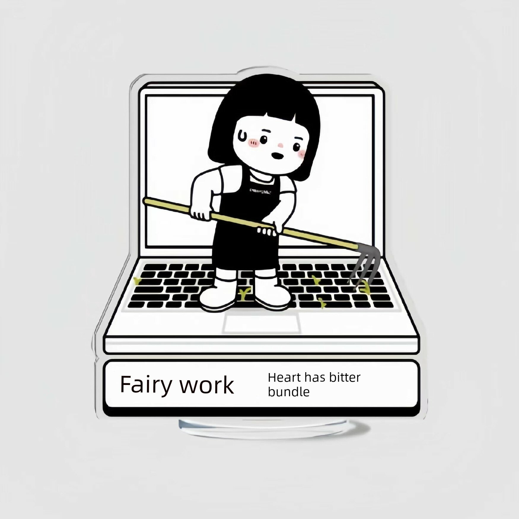 Акриловая настольная табличка 'Фея работает' с подставкой для офиса, украшение для стола, аксессуар рабочего стола