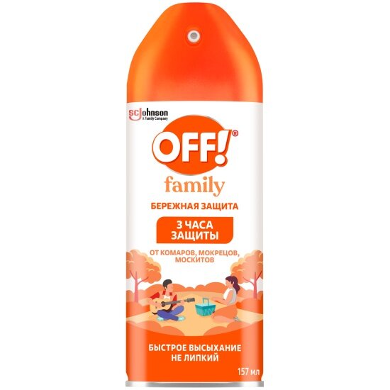 Аэрозоль-репеллент Off Family от комаров, 157 мл