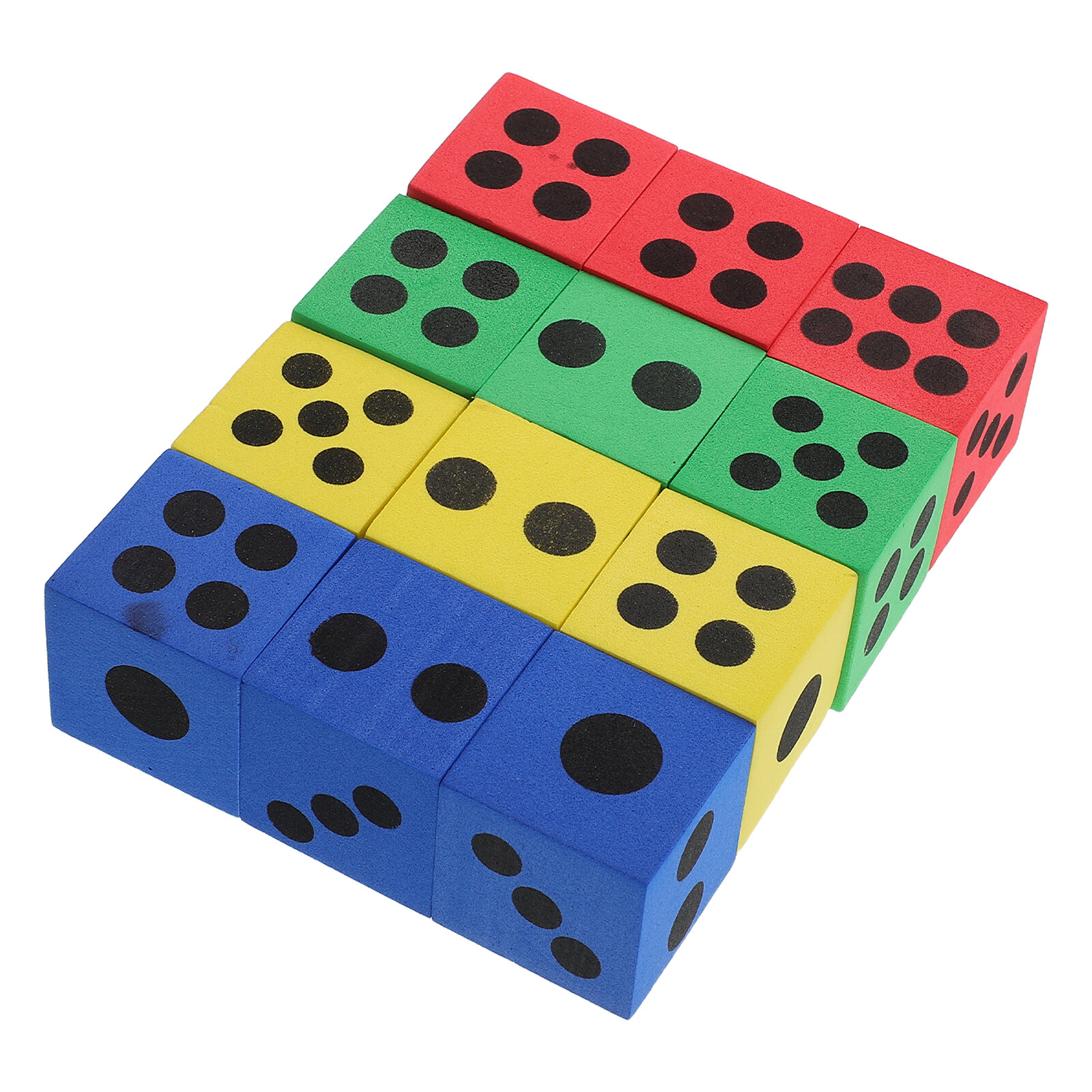 Детский развивающий реквизит для игры в виде кубиков из ЭВА-пены: сито с английскими цифрами, 12 штук (12 кубиков, 3,7 см, разные цвета).