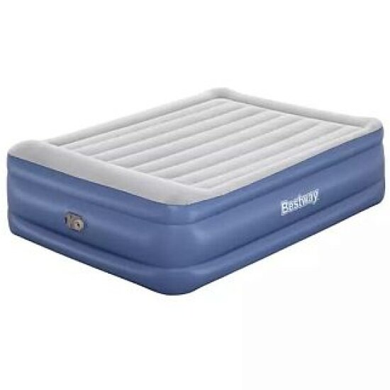 Кровать надувная Bestway 152х203х56см с подголовником, встроенный насос 220В, до 300кг, 67614 BW