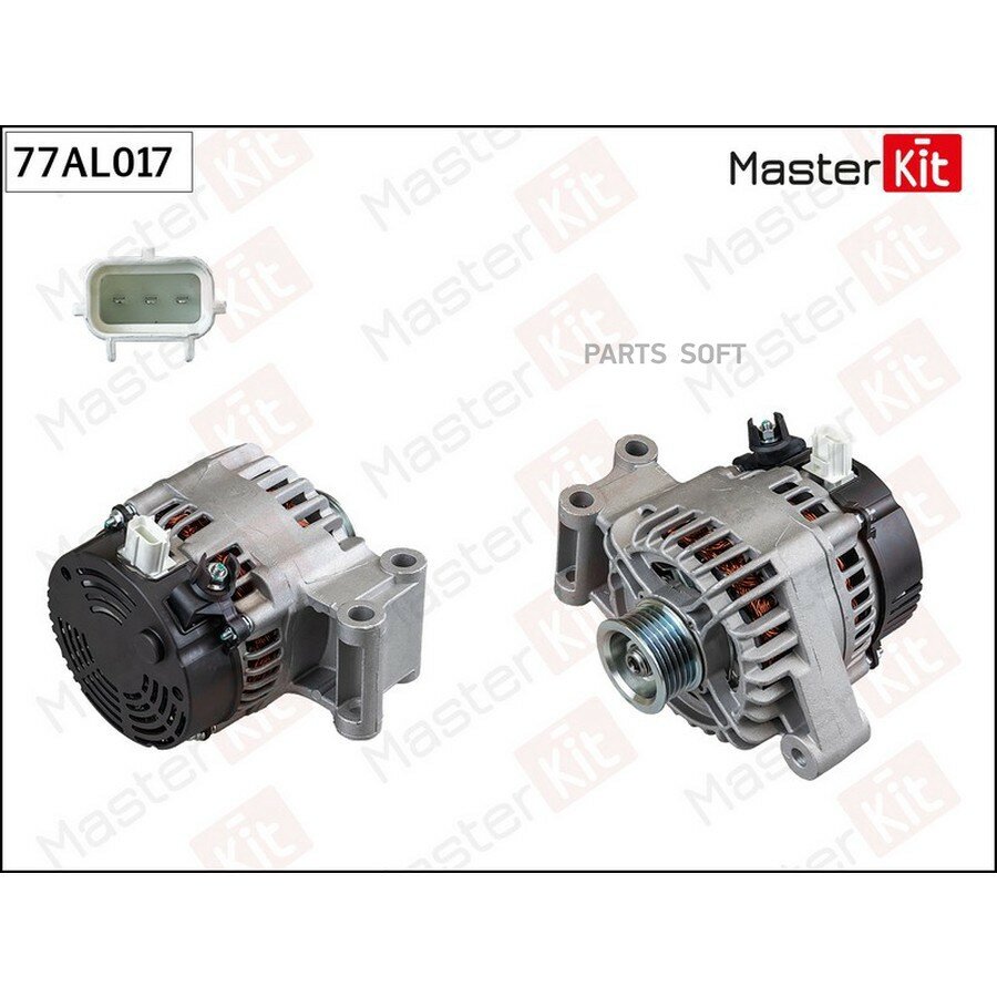 77AL017 MASTERKIT Генератор (105A) FORD Focus I-II/C-Max '98-, Fiesta-V/Fusion '01- 1.2/1.4/1.6 MASTERKIT 77AL017 | цена за 1 шт