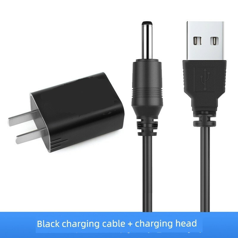 Кабель для зарядки USB-C 1 м черного цвета с малым круглым разъемом и USB-A зарядным устройством, быстрая зарядка