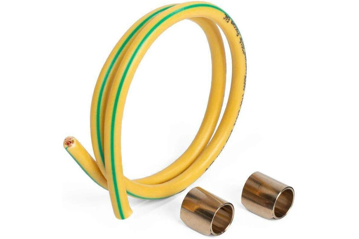 Комплект заземления КВТ КБМ-С-1 из луженой меди, длина 130 мм, сечение провода 25 мм²