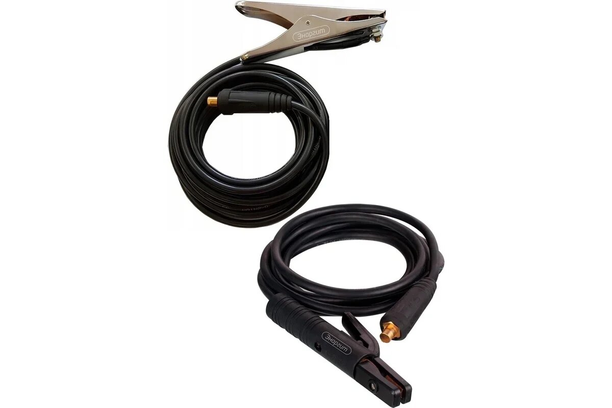 Комплект сварочных кабелей Энаргит Basic 1х35 3+3 м DX50 с электрододержателем и мощным зажимом заземления для ММА