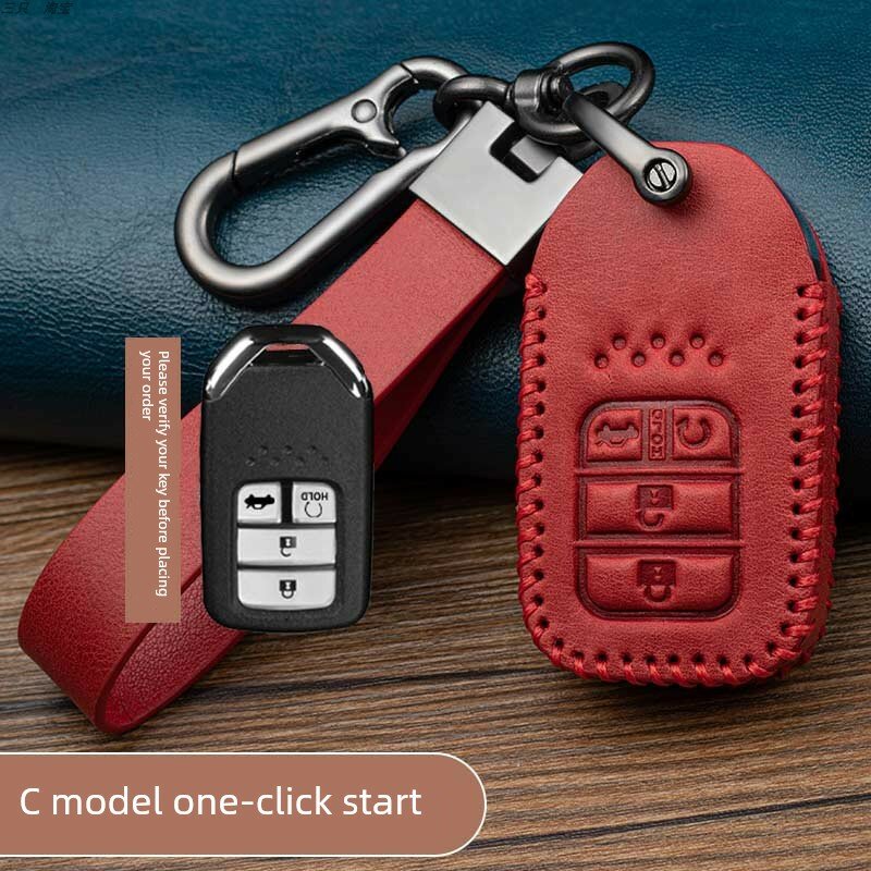 Умный ключевой чехол с 4 кнопками в цвете дикий конь красный для Honda Civic 8-го поколения 2008, Fit 2007, CR-V,