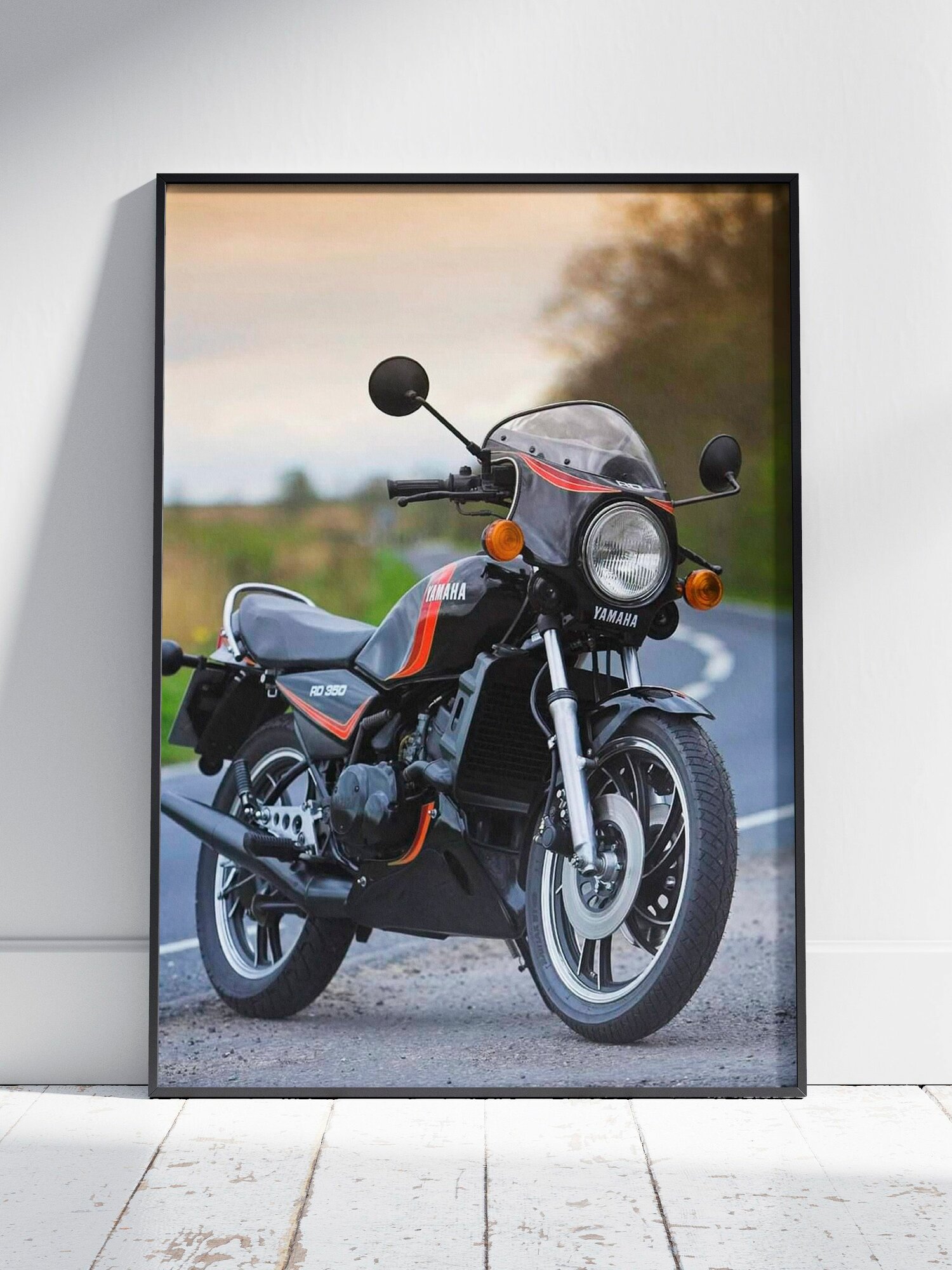 Плакат на стену для интерьера Техника и транспорт (Ямаха RD350LC - Yamaha RD350LC) - Постер по транспорту формата A4 (21x30 см)