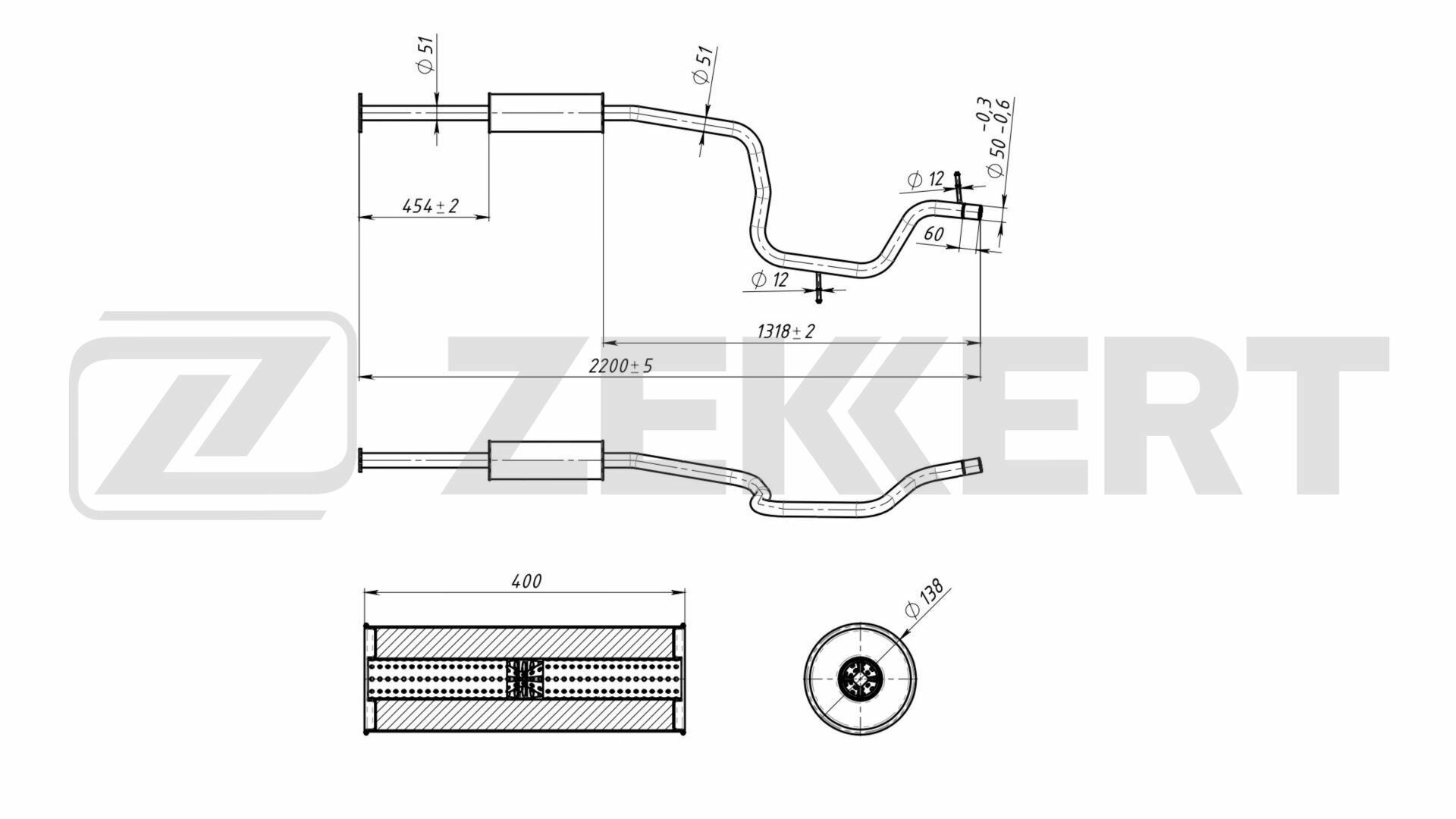 Глушитель дополнительный для Ford Mondeo IV 07-, Galaxy II 06-, S-MAX 06-