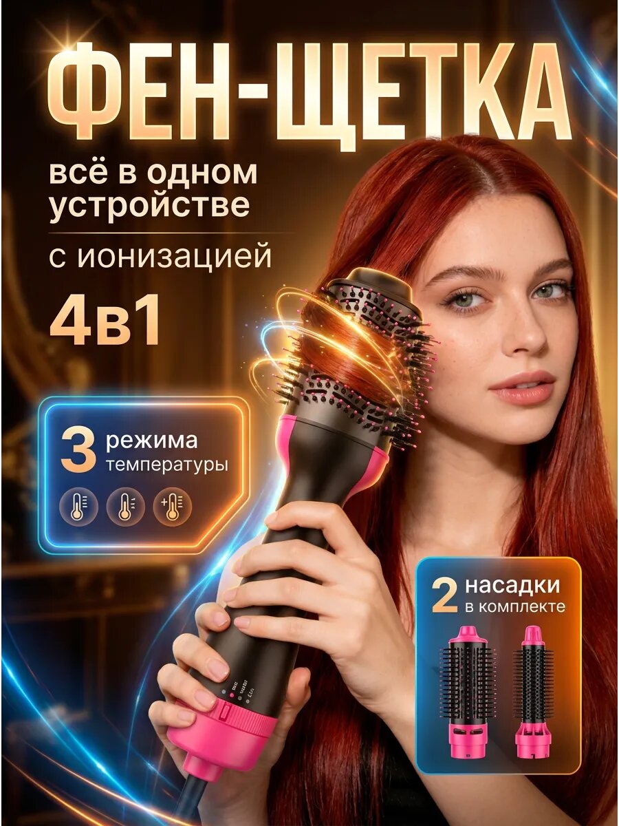 Вращательная мультифункциональная фен-расческа