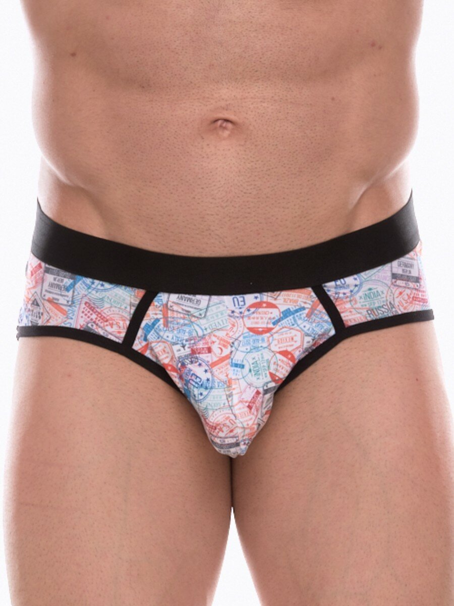Мужские трусы стринги с разноцветным принтом Don Moris DM072270 XL (50)