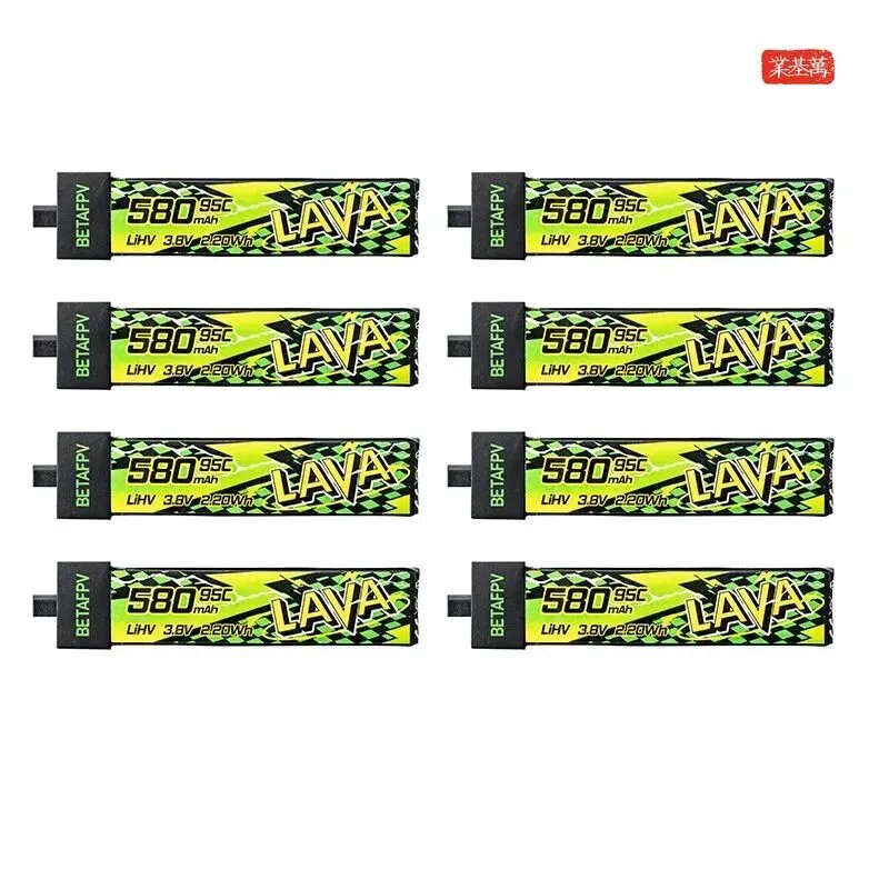 LAVA 1S 580mAh 95C Li-Pol Аккумулятор с BT2.0 PLUG для FPV дронов (8 шт)