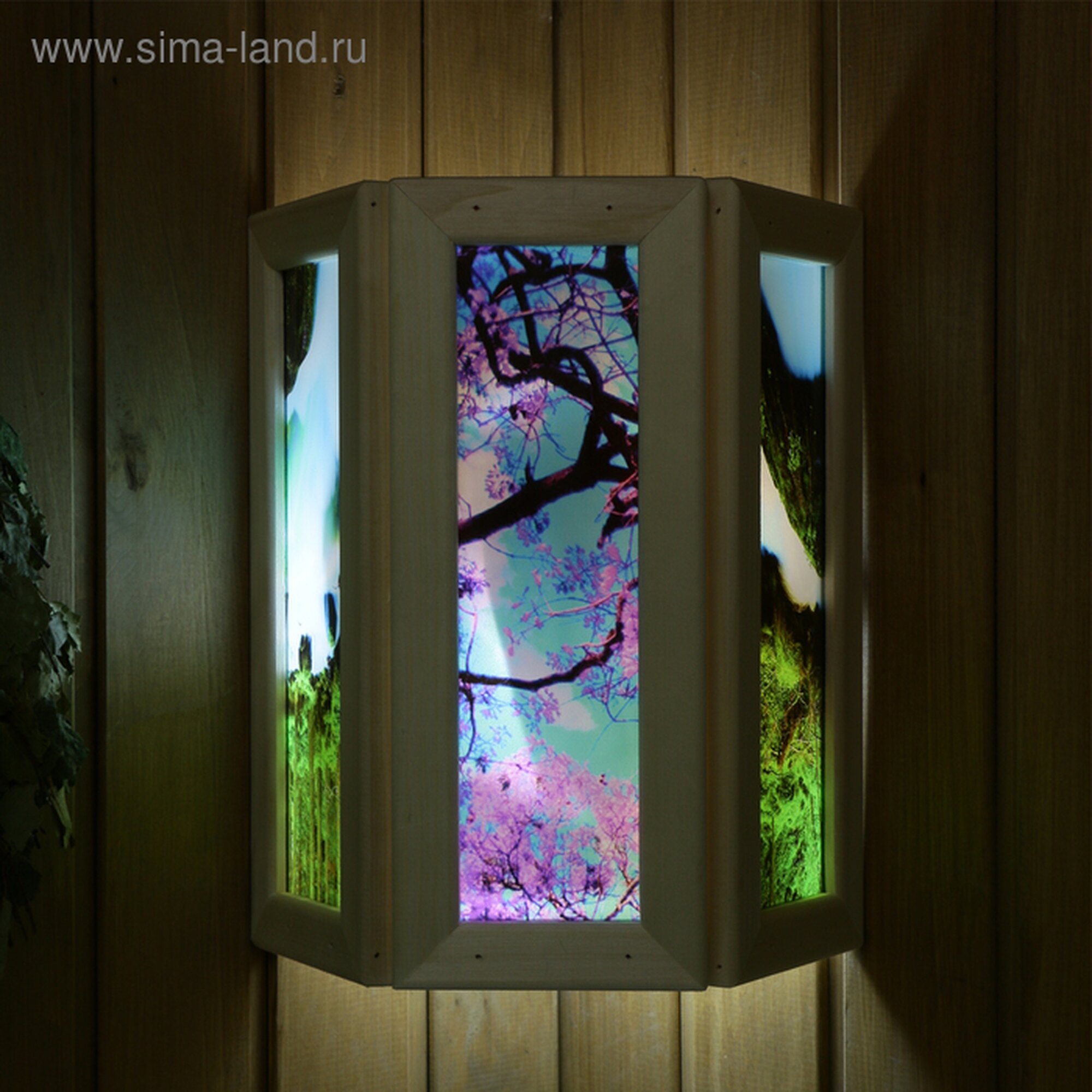 Абажур для бани и сауны, 33×29×12 см, настенный, деревянный, с УФ-печатью, «Добропаровъ»