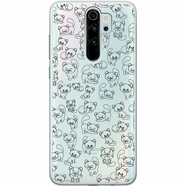 Ультратонкий силиконовый чехол-накладка для Xiaomi Redmi Note 8 Pro с 3D принтом "Cute Kitties"