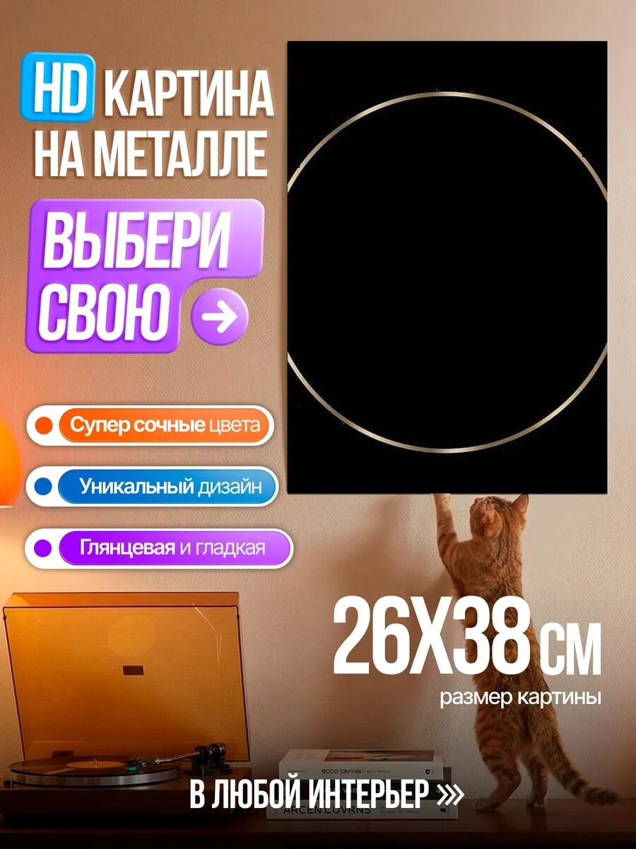 Картина на HD металле Золотой круг