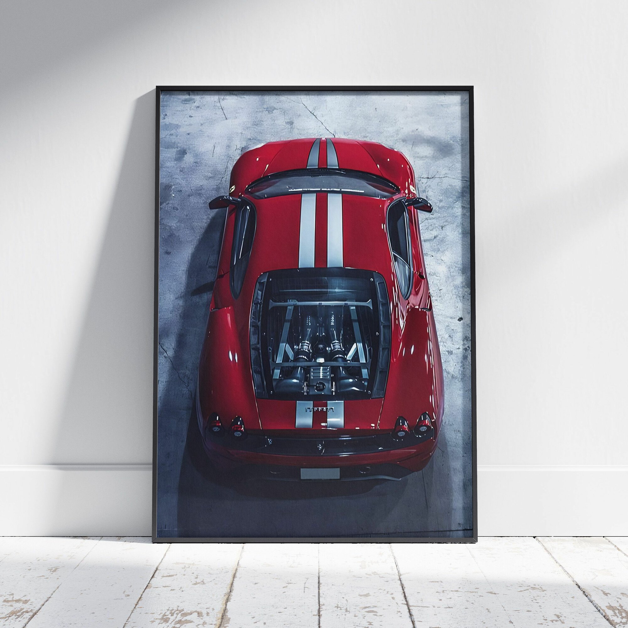 Плакат на стену для интерьера Спорткар (Ferrari 430 Scuderia 5) - Постер по спортивным гоночным машинам автомобилям формата А4 (21x30 см)
