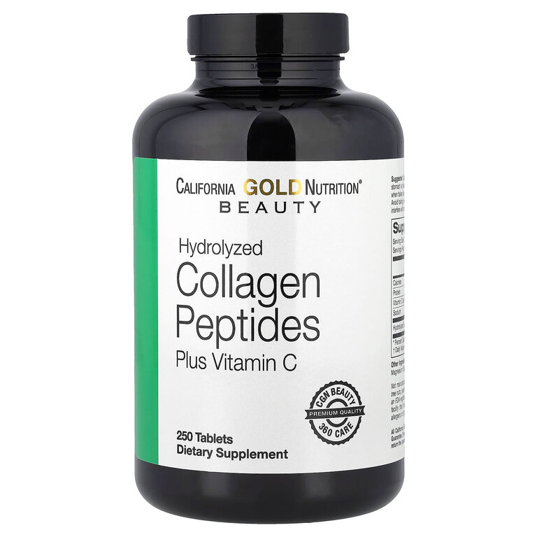 California Gold Nutrition Hydrolyzed Collagen + Vitmin C Type I & III 250 tablets (коллаген 1 и 3 типа)