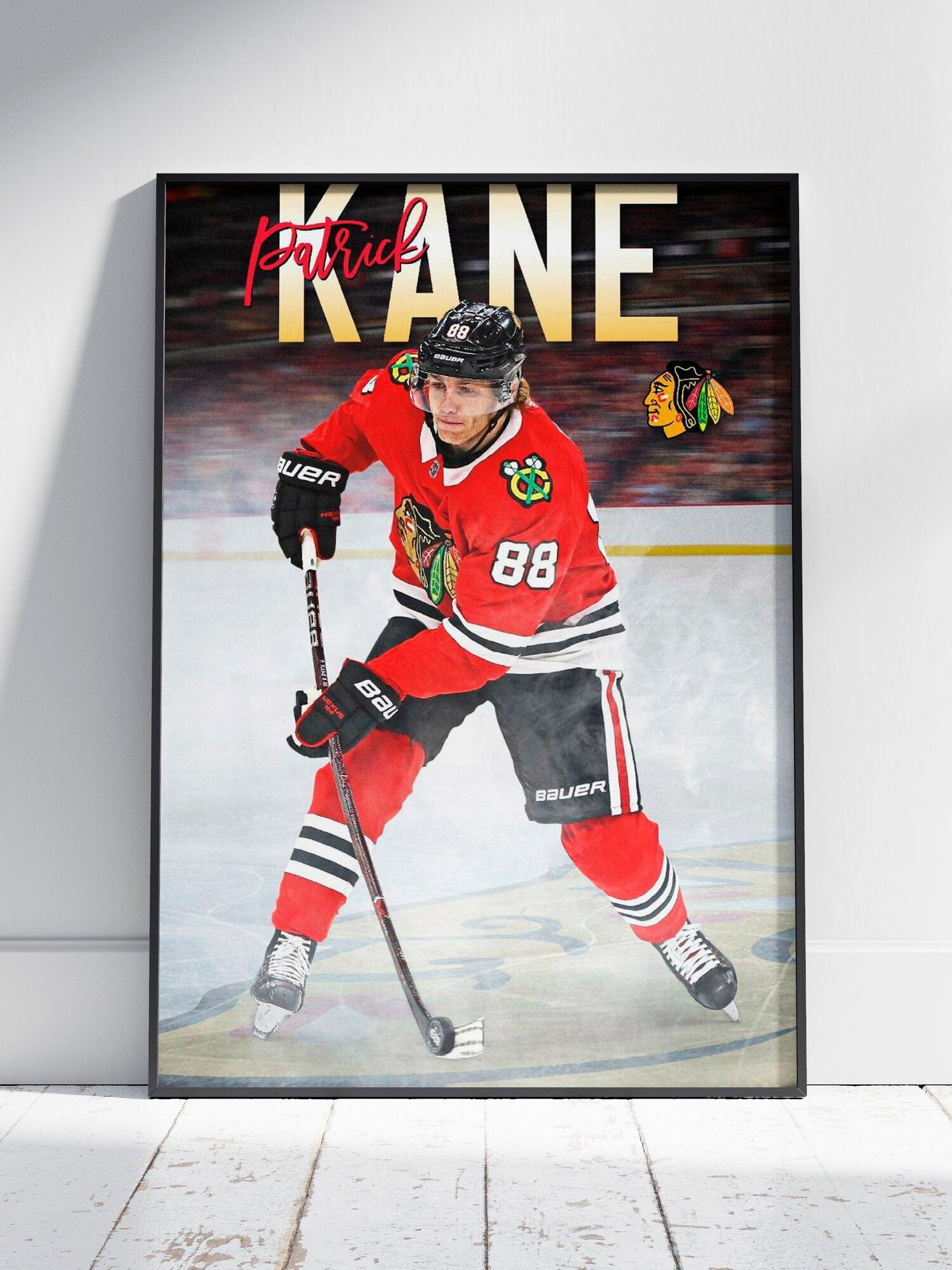 Плакат на стену для интерьера Легенды Хоккея (Патрик Тимоти Кейн - Patrick Kane 3) - Постер по спорту и физической активности формата A4 (21x30 см)