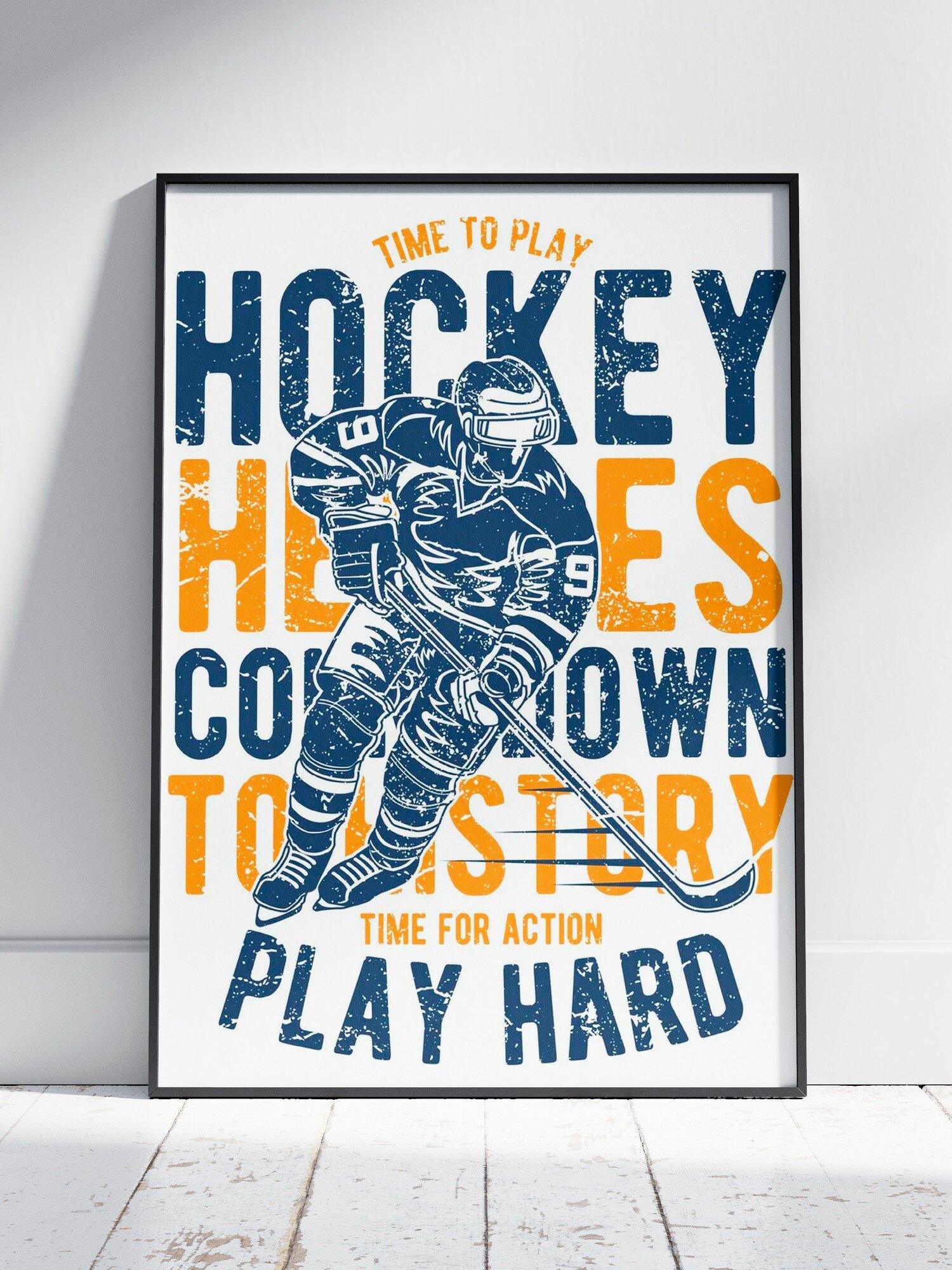 Плакат на стену для интерьера Спорт (Хоккей - Ice Hockey 2) - Постер по спорту и физической активности формата A4 (21x30 см)