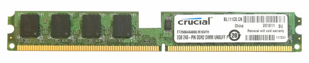 Оперативная память Crucial CT25664AA800. M16VFH DDRII 2Gb