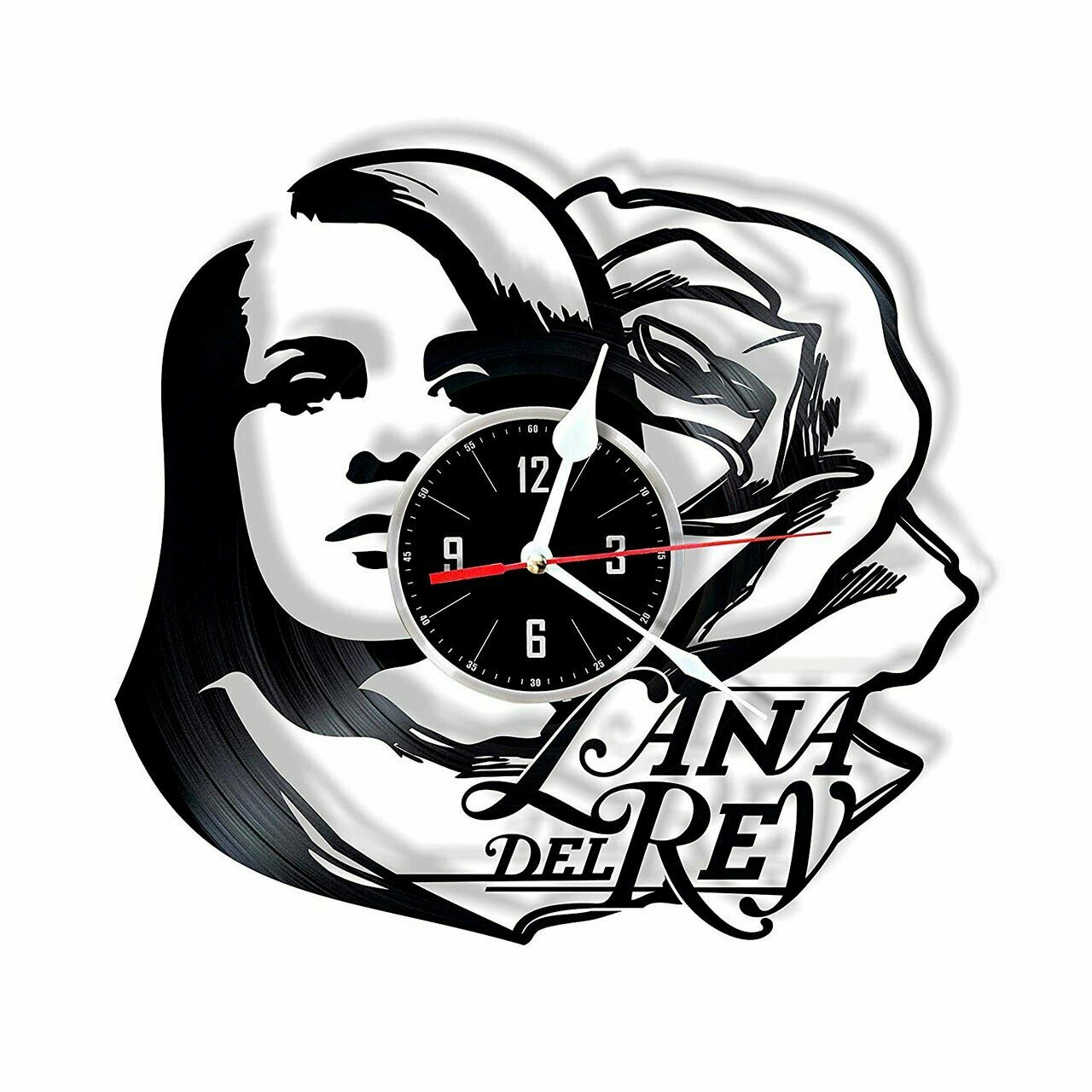 Часы из виниловой пластинки (c) VinylLab Lana Del Rey, диаметр 30 см