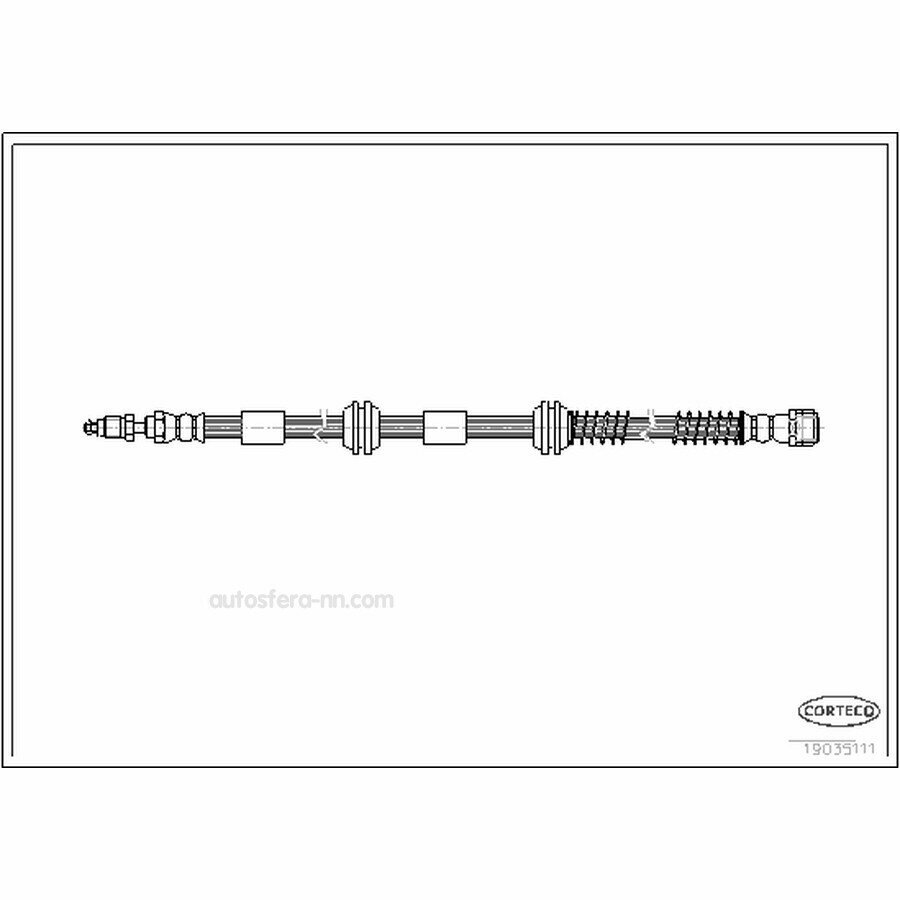 CORTECO 19035111 Шланг тормозной VW: TOUAREG 2.5 R5 TDI 02-10