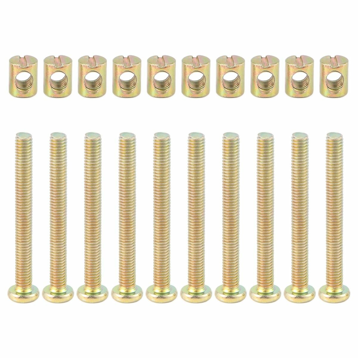 Болты с шестигранной головкой, болты для мебели с резьбой M 6 x 55 мм, гайки-бочки, дюбели, гайки с прорезью для кроватей, стульев для детских кроваток